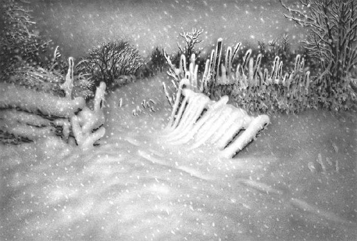 Pencil Drawings of Winter Scenes by Guram Dolenjashvili | Amusing Planet